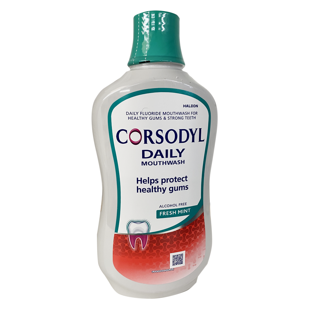 Buy PCorsodyl Daily Mouthwash Fresh Mint 500ml Alcohol Free