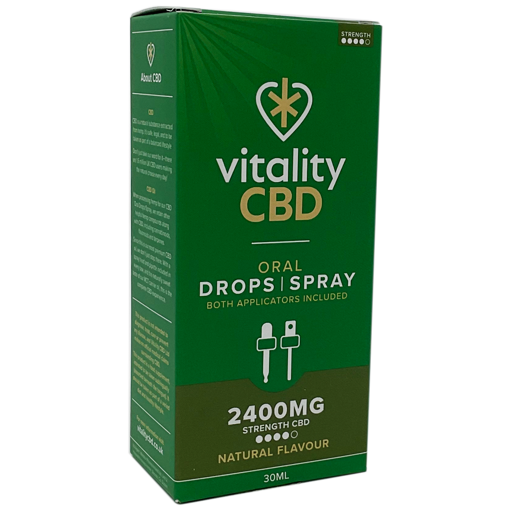 Vitality CBD 2400mg Oral Drops/Spray Natural Flavour 30ml | CBD Drops ...